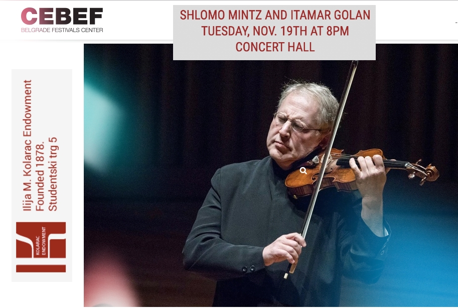 CEBEF welcomes Shlomo Mintz and Itamar Golan in Belgrade | Recital ...